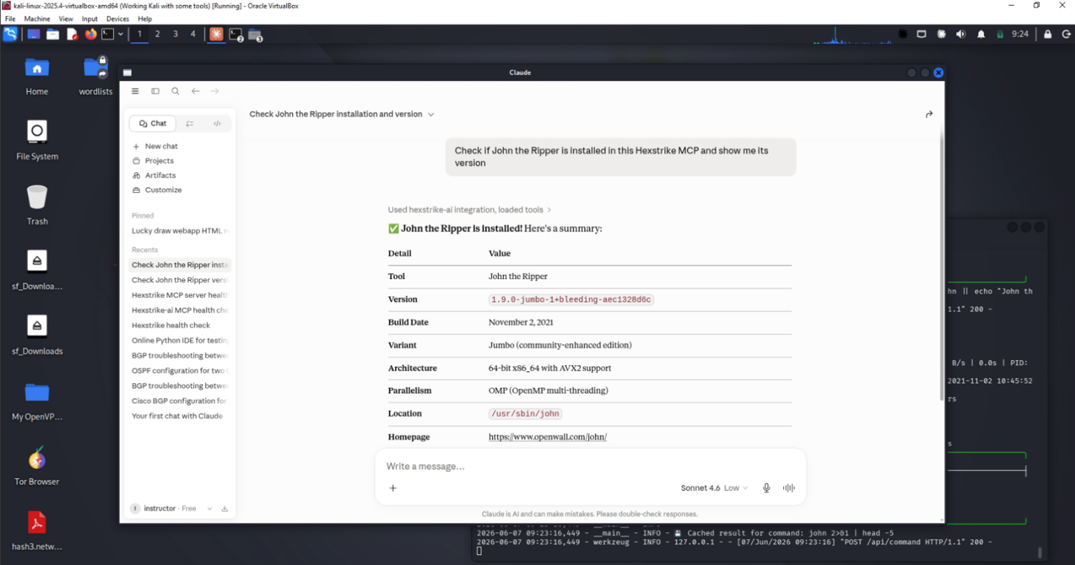 LAB PRACTICE - How to crack passwords with Hexstrike AI and JTR (AI ...